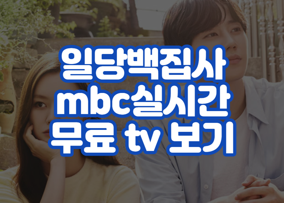 일당백집사 mbc 실시간 무료 tv 보기 | 재방송 다시보기 | 출연진 정보 | 공식영상 무료 보러가기 | 방송시간 | 편성표 2022년 - 트렌드뉴스